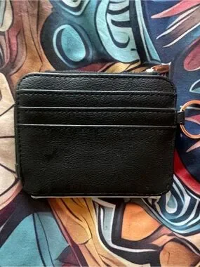 Bags | Twotone Compact Card Wallet In Black And White | Poshmark